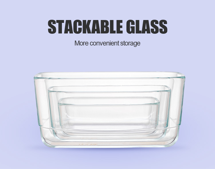 Stackable Non-Slip Glass Containers With Silicone Mat Manufacturer ...