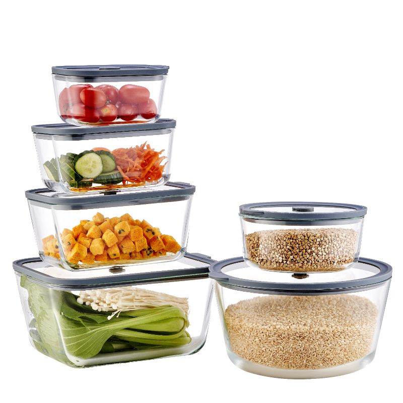 Glass Containers With Silicone Rimmed Glass Lid Manufacturer_Wholesaler ...