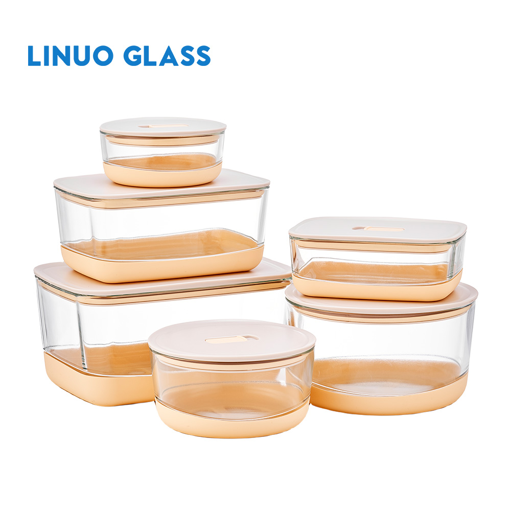 Stackable Non-Slip Glass Containers With Silicone Mat Manufacturer ...