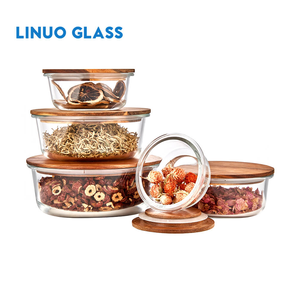 Glass Containers With Acacia Wood Lid Manufacturer_Wholesaler_Supplier ...