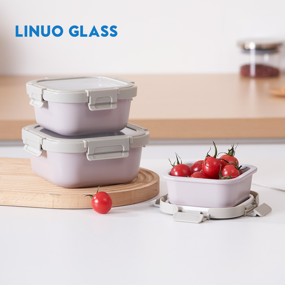 Ceramic Coated Glass Food Storage Container Manufacturer_Wholesaler ...