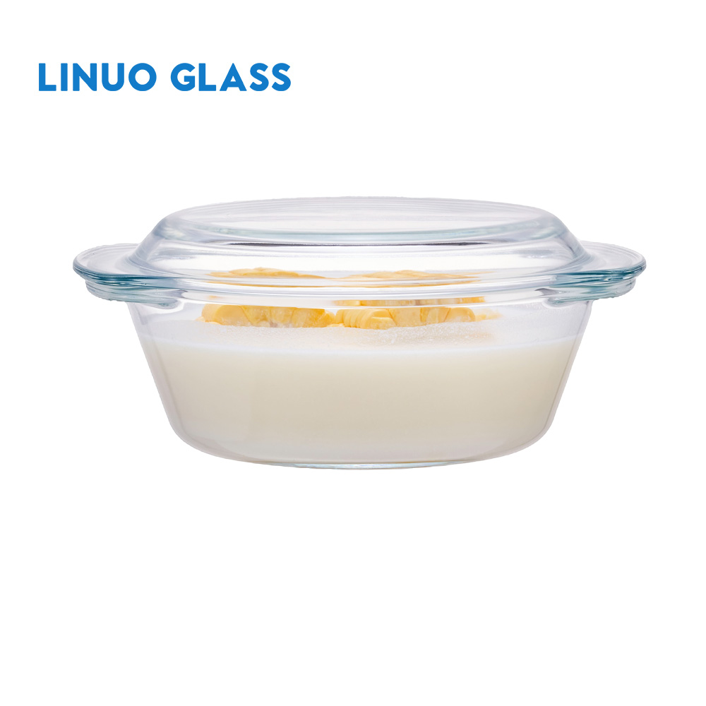 Round Glass Casserole Dish With Lid Manufacturer_Wholesaler_Supplier ...